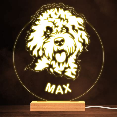 Cockapoo Dog Pet Silhouette Warm White Lamp Personalised T Night