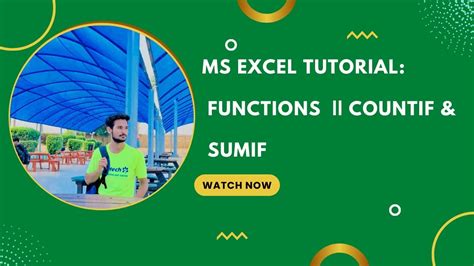 Ms Excel Tutorial Count If And Sum If Functions Youtube