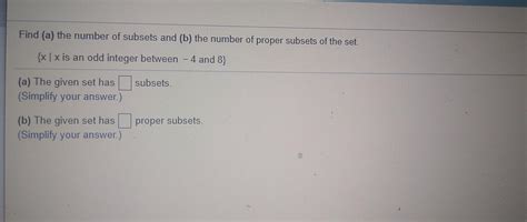 Solved Find A The Number Of Subsets And B The Number Of