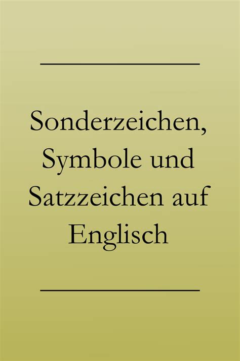 Satzzeichen Englisch Sonderzeichen Englisch Lernen