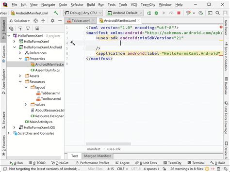 Androidmanifestxml Logcat And Android Profiling Xamarin Android In Rider 20191 The Net