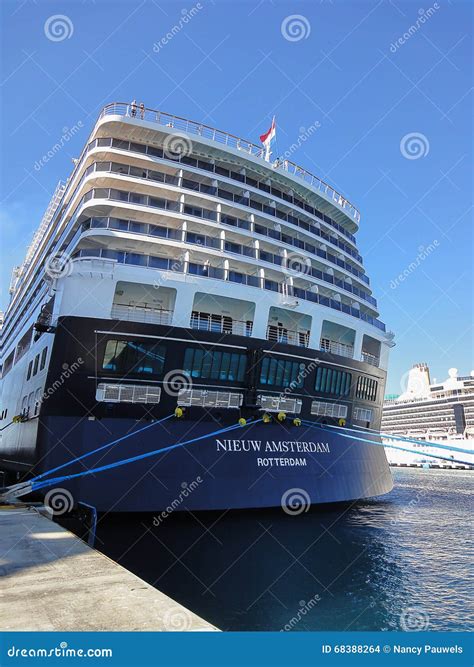 Back View Of Cruise Ship Holland America Line Editorial Stock Image