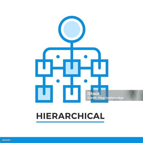 계층 구조 스키마의 선형 아이콘입니다 개요 스타일에서 그림입니다 모바일 응용 프로그램 및 웹 디자인을 위한 벡터 현대적인 평면
