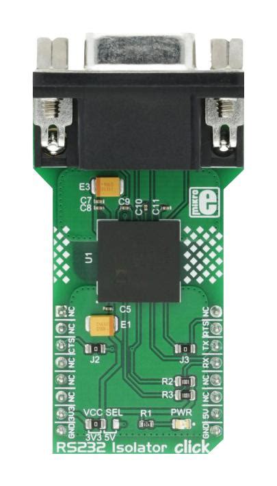 mikroe 2864 mikroelektronika add on board rs232 isolator click board