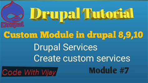 Create Custom Services Drupal 10 Codewithvijay7325 Youtube