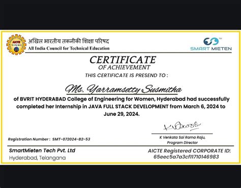 Susmitha Yarramsetti On Linkedin Java Internshipexperience Project Certification Careergrowth