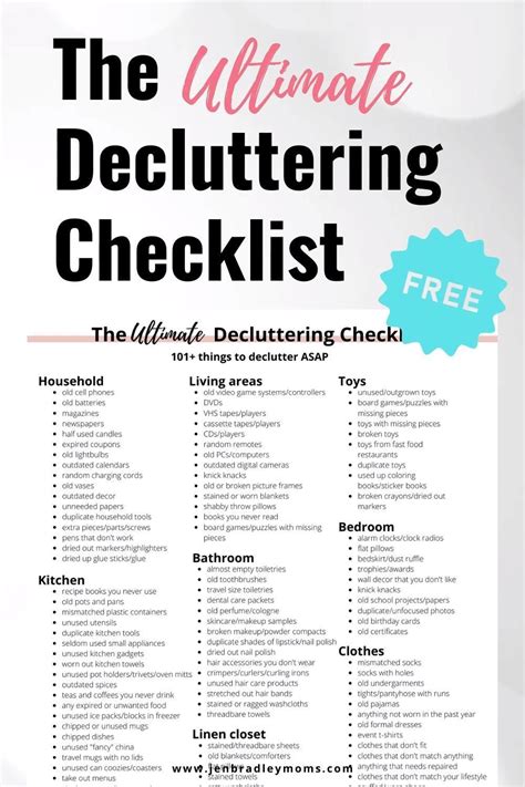 Free Printable Decluttering Checklist Check Out Home Decor Living Artofit