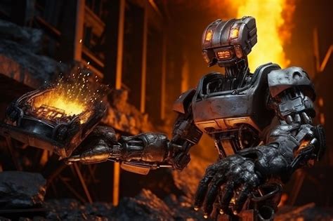 Premium Ai Image Smart Industry Robot Arms Working In Factory Production Line 3d Rendering Ai