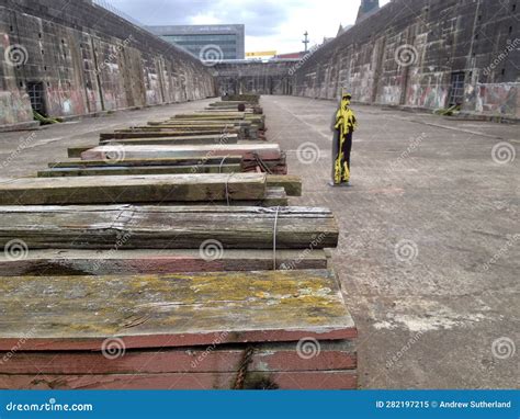 Inside The Titanic Dry Dock With Piles Of Wooden Ship Supports Belfast Uk August 19 2013