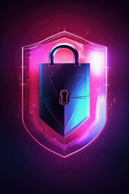 Premium Ai Image Glowing Padlock With Circuit Board On Black Background Created Using