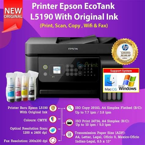 Mesin Printer Epson L5290 L5190 Print Scan Copy Wifi All In One
