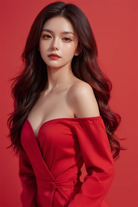 高颜值红裙美女08