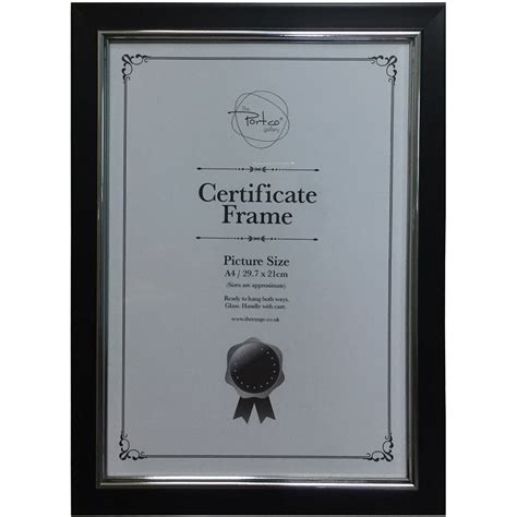 A4 Certificate Frame Black Wilko