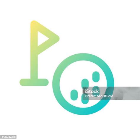 골프 공과 컵 태그 픽셀 완벽한 그라디언트 선형 Ui 아이콘 개념에 대한 스톡 벡터 아트 및 기타 이미지 개념 경기 스포츠