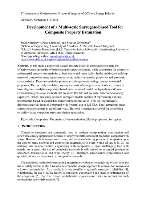 Pdf Development Of A Multi Scale Surrogate Based Tool For Composite