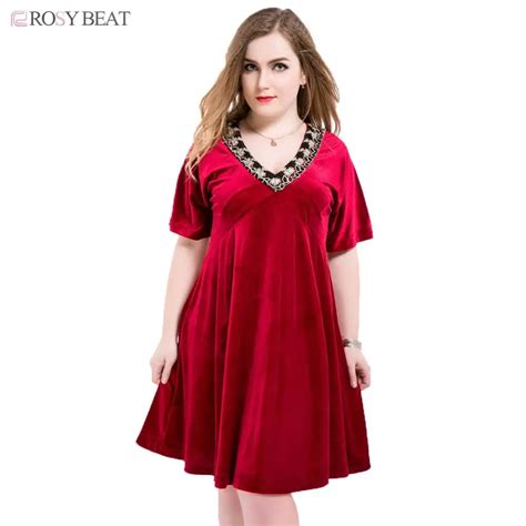Summer Plus Size Dress Sexy Velvet Red Dresses For Woman Vestidos Deep
