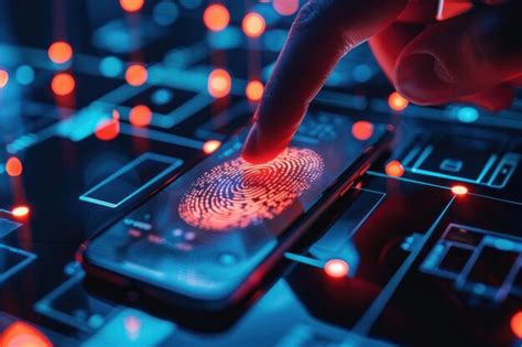 Power Of Biometric Security Networks Person Unlocking Their Mobile Phone With Fingerprint