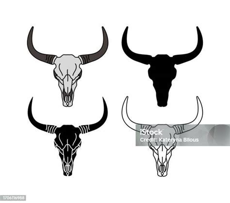 롱혼 두개골 암소 머리 해골 실루엣 황소 머리 개요 서양 카우보이 생활 텍사스롱혼에 대한 스톡 벡터 아트 및 기타 이미지 텍사스롱혼 두개골 머리 Istock