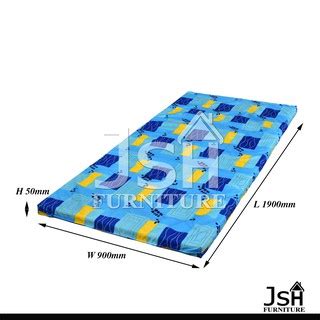 Sponge Single Bed Mattresses Only By JSH Tilam Nipis Mm X Mattress Shopee Malaysia