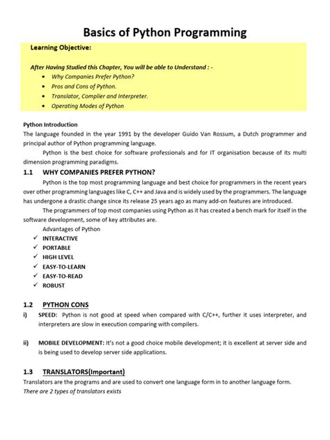 2024 2025 Class Xi Computer Science Chapter 1 Aw Pdf Reserved Word Python Programming