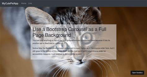 Bootstrap Background Carousel Codesandbox