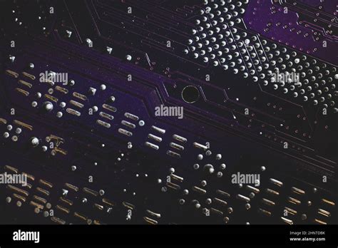 Processor Pins Macro Computer Motherboard Close Up Cpu Pins On A Circuit Board Micro Elements