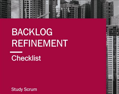 Backlog Refinement Checklist Guide For A Scrum Master Etsy