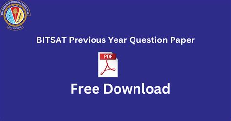 Bitsat Previous Year Question Paper 2023 2014 Pdf Download With Solution Exampapers247