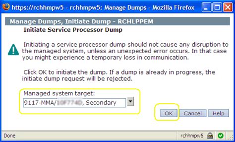 Initiating An FSP Dump From The HMC