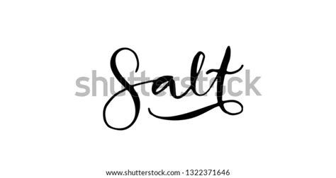 Word Salt Written Modern Calligraphy Style Stock Vector Royalty Free