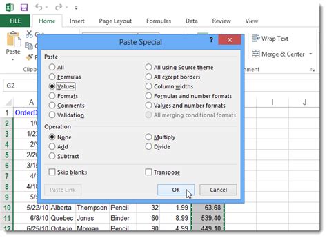 How To Convert A Formula To A Static Value In Excel 2013