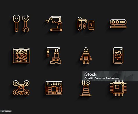 Set Line Drone Flying With Action Camera Printed Circuit Board Pcb Spanner Antenna Processor