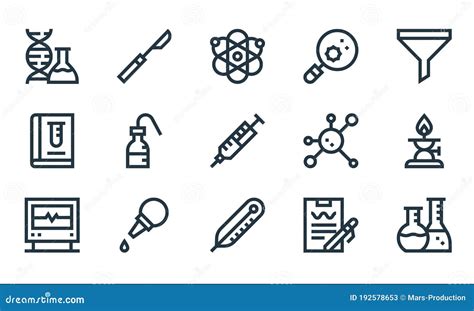Laboratory Line Icons Linear Set Stock Vector Illustration Of Laboratory Line