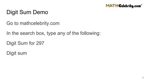 Digit Sum Method Ppt