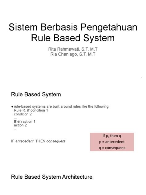 Sbp Rule Based System Forward Chaining Pdf Inference Emerging Technologies