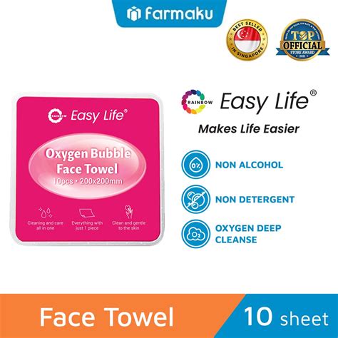 Easy Life Tissue Oxygen Bubble Face Towel Pack 10 Pieces Farmaku