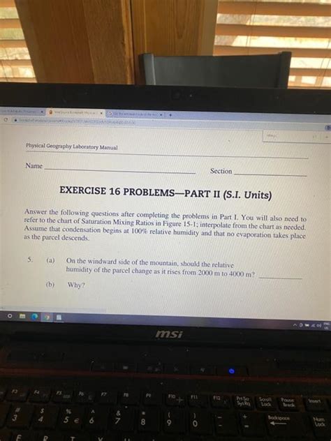 Solved Physical Geography Laboratory Manual Name Section