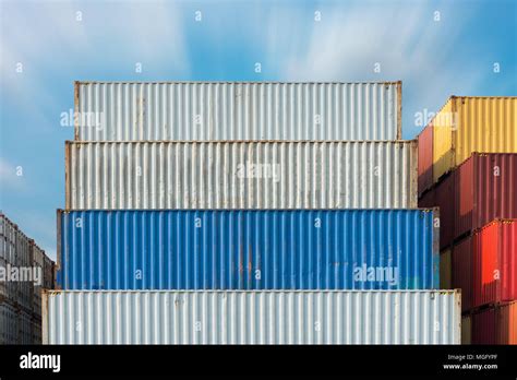 Handling Stack Of Container Shipping Transportation Business Stock Photo Alamy