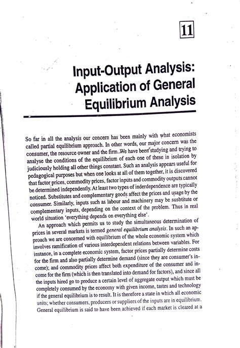 4th sem ma economics mathematical economics input output analysis