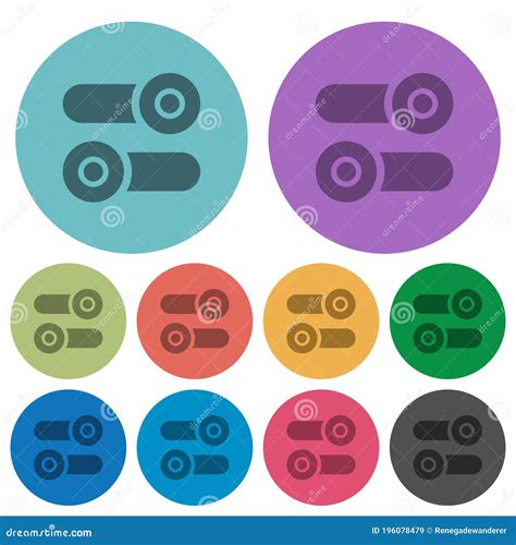 Toggle Switches Color Darker Flat Icons Stock Vector Illustration Of