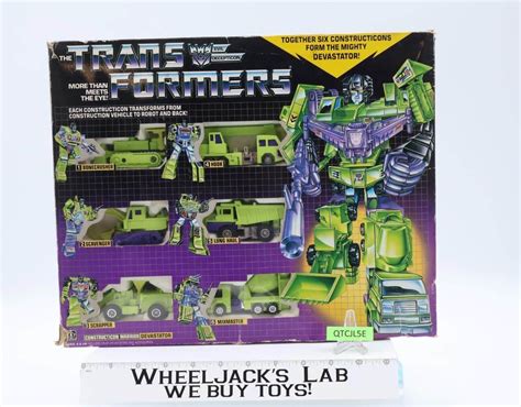 Devastator 100 Complete W Box And Insert 1985 Vintage G1 Transformers Figure Wheeljacks Lab