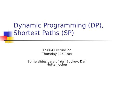 Ppt Dynamic Programming Dp Shortest Paths Sp Dokumentips