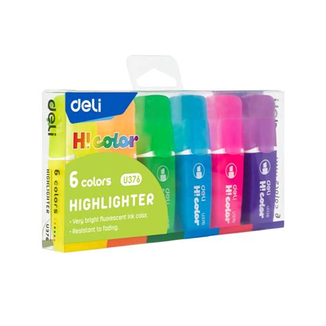 Deli Mini Highlighter Chisel Tip 1 5mm 6 Assorted Colours Shop Today Get It Tomorrow