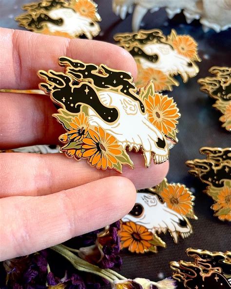 Enamel Pin Ignis Fox Skull Enamel Pin Skull Pin Fox Enamel Pin
