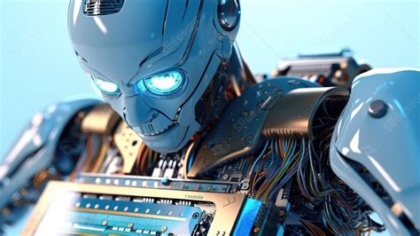 Artificial Intelligence Robot With Advanced Cpu Chip An Innovative Computer Technology Concept