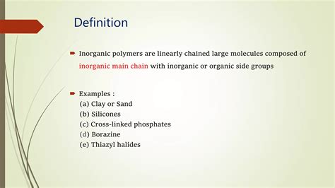 Classification Of Inorganic Polymers By Dr Salma Amir Pptx