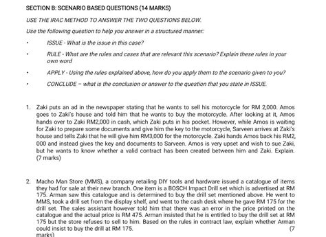 Solved Use The Irac Method To Answer The Two Questions