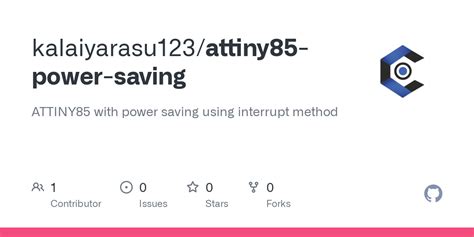 Github Kalaiyarasu123attiny85 Power Saving Attiny85 With Power Saving Using Interrupt Method