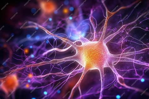 Premium Ai Image Close Up Of Human Brain Showing Neurons Firing And