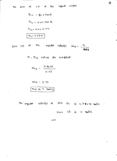1 determine the angular velocity of links bc and cd at the instant